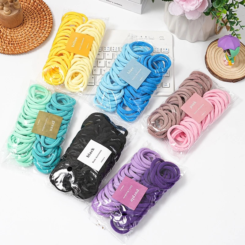 Seamless High Elastic Hair Ties Ponytail 50pcs Different Color Hair ...