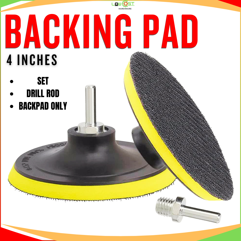 Backing Pad 4 inches 100mm Hook and Loop M10 w/ Drill Adaptor Sanding ...