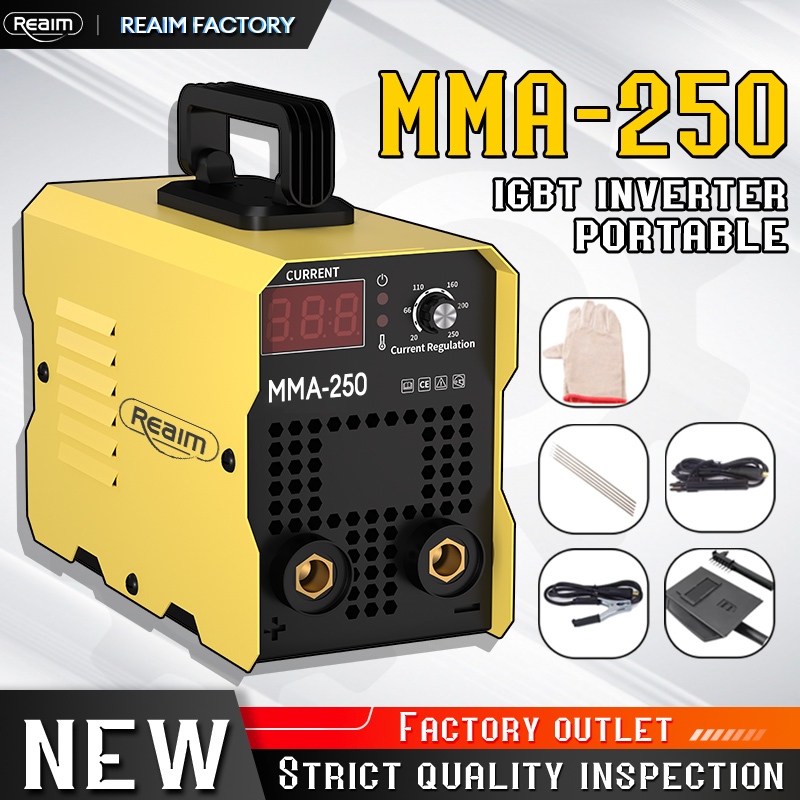 REAIM Portable Welding Machine Inverter IGBT/SIC MMA-250 With Grinder ...