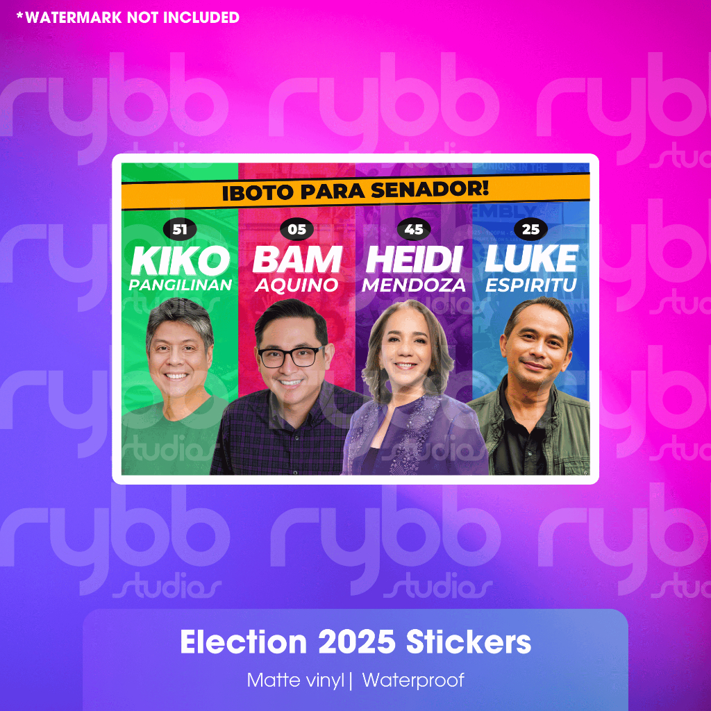 KIKO BAM ELECTION VINYL STICKERS | HEIDI MENDOZA | LUKE ESPIRITU ...