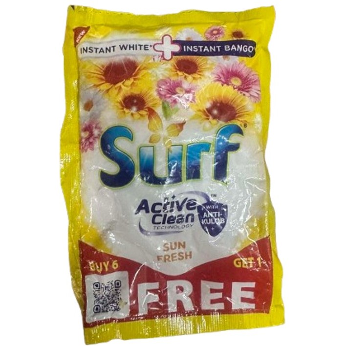 Surf Detergent powder 65g sachet promo pack sunfresh 6+1pc | Shopee ...