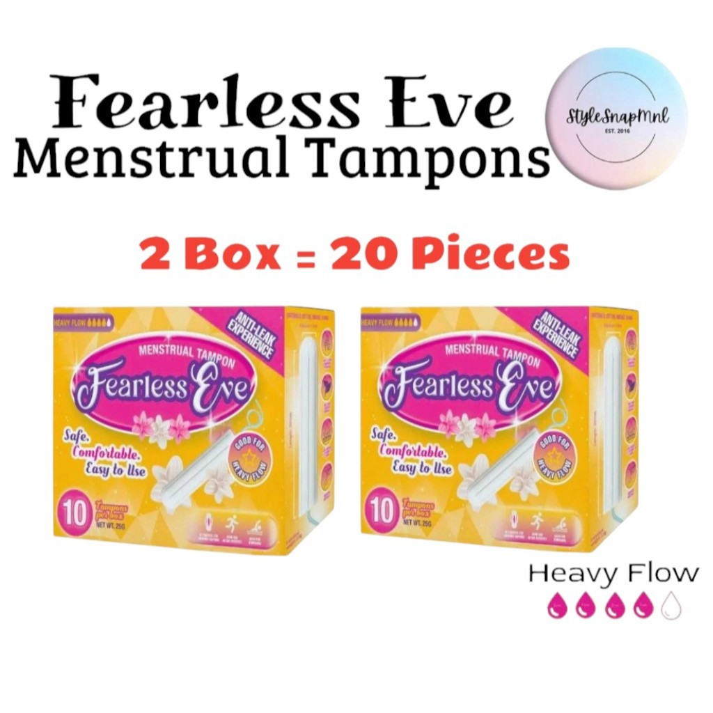 Fearless Eve for Heavy Flow Menstrual Tampons (2 Box = 20 pcs) | Shopee ...