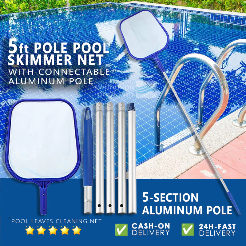 Pool Cleaning Net with 45-inch Pole Swimming Pool Cleaner Net with 5 ...