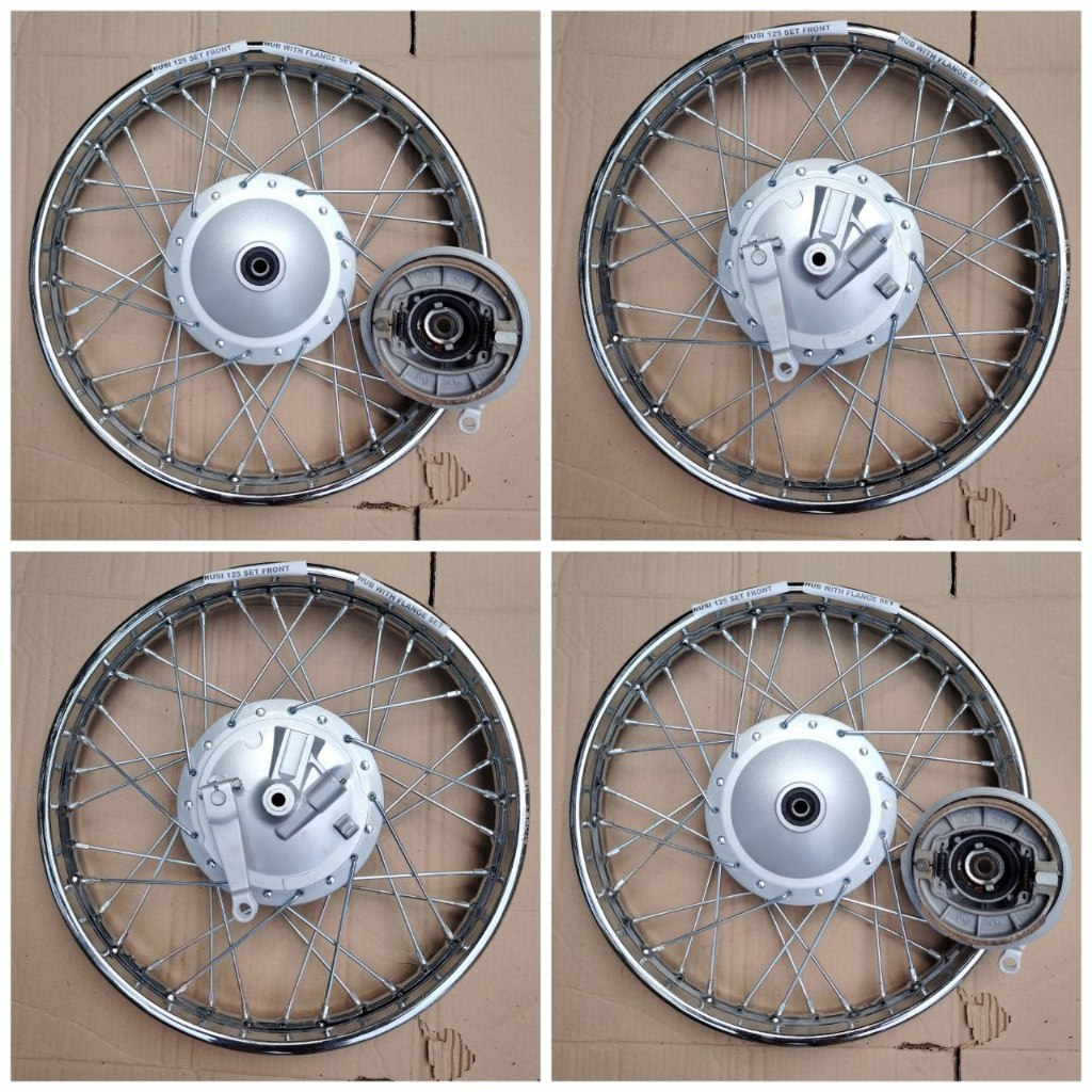 RUSI TC 125 FRONT HUB OR REAR HUB W/ RIM ASSY & FLANGE PANEL ASSY SET ...
