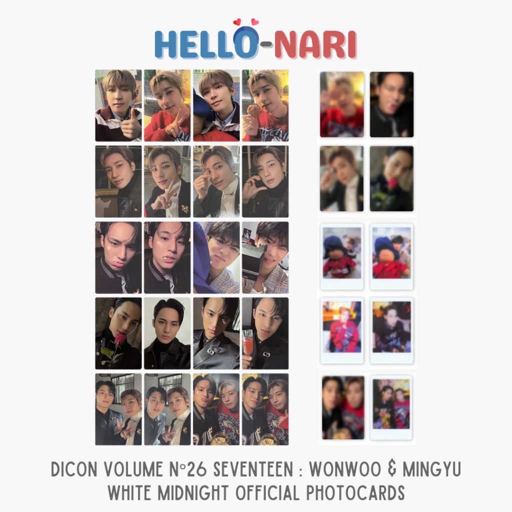 DICON VOLUME N°26 SEVENTEEN WONWOO & MINGYU : White Midnight Official Photocards | Shopee ...