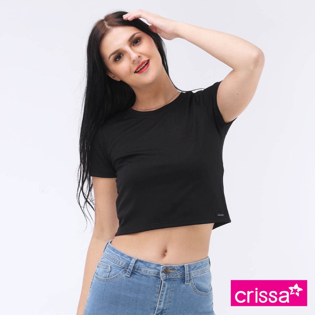 Crissa 5x5 Rib Knits Short Sleeves Top CSTT13-0087 | Shopee Philippines