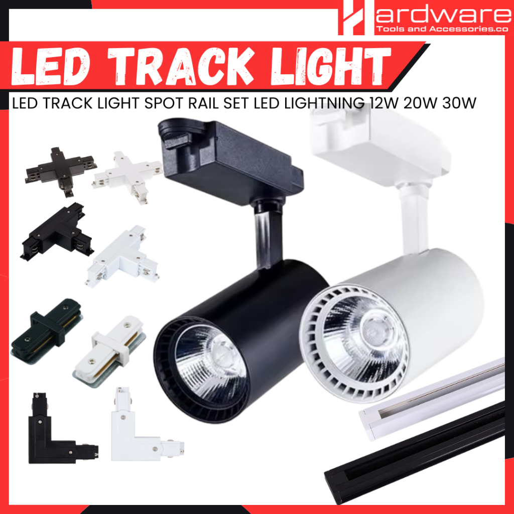 LED Track Light Spot Rail Set 12W 20W 30W lamp Ceiling Spotlight For ...