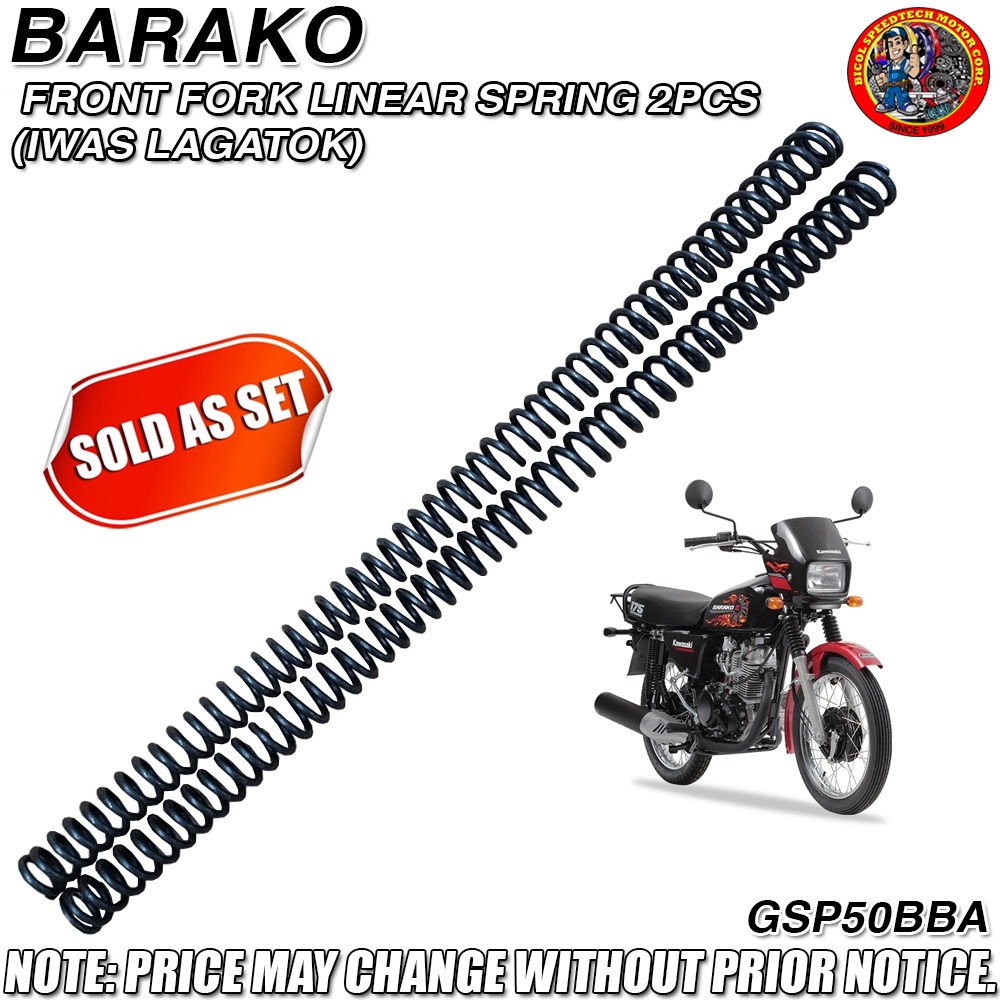 BARAKO FRONT FORK LINEAR SPRING 2PCS (IWAS LAGATOK) (GSP50BBA) | Shopee ...