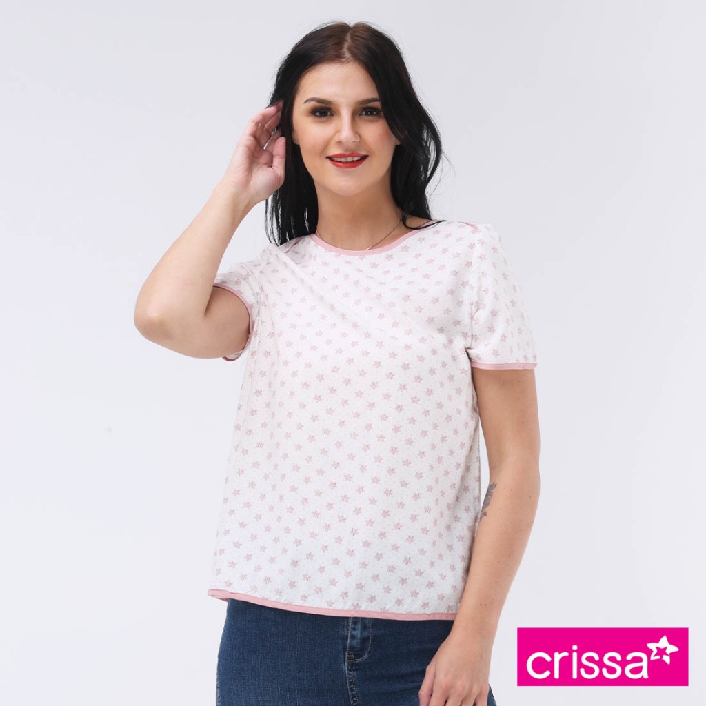 Crissa Woven Printed Rayon Short Sleeves Blouse CSFT18-0470 | Shopee ...