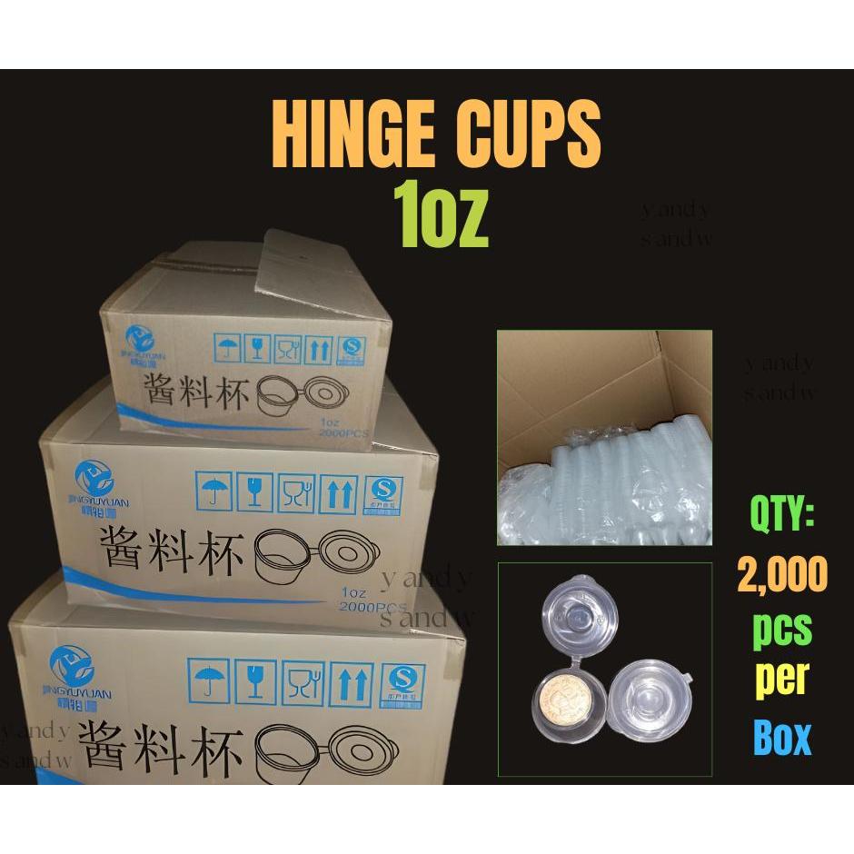 Hinge Cup Sauce Cup 1 oz, (2000pieces) Microwavable, Hinged Cup ...