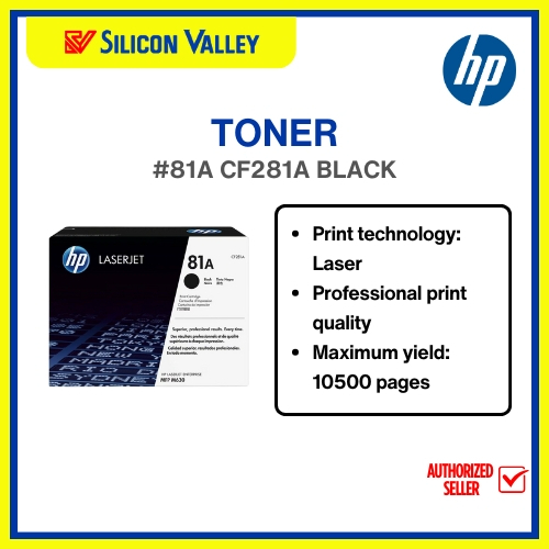 HP Original Laserjet 81A Black 81A CF281A Black Toner Cartridge ...