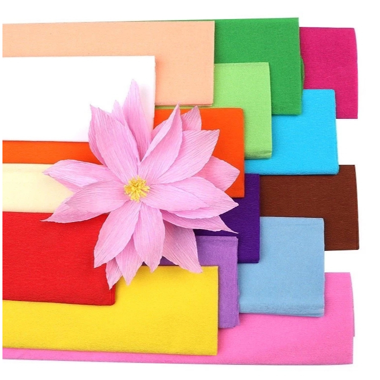 Crepe Paper flower/decor Colored Art paper 1 pcs | Shopee Philippines