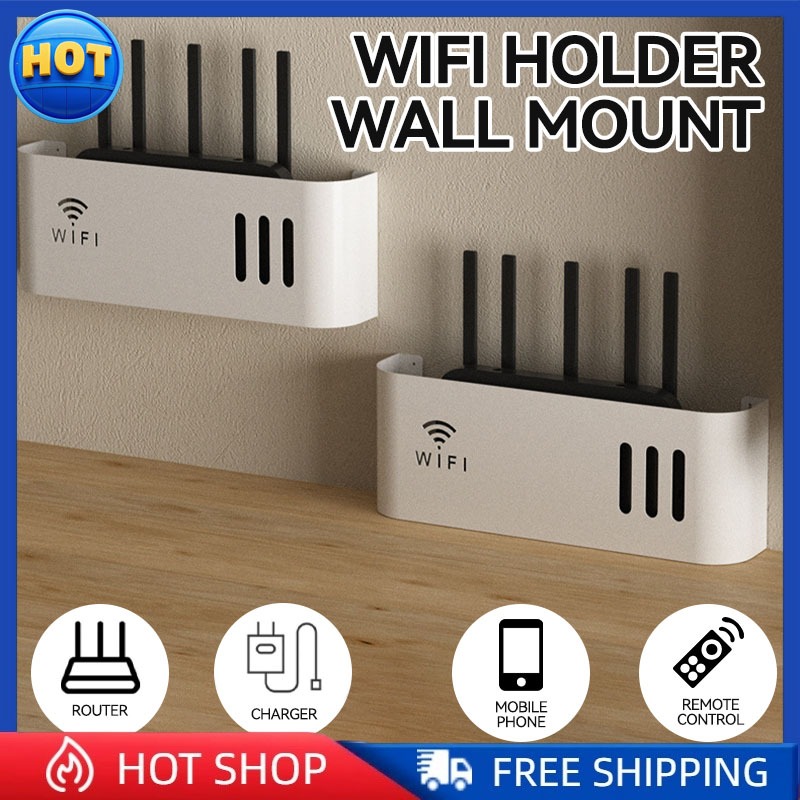 Wifi Router Shelf Set-top Box Rack TV Router Bracket Storage Box Wall ...
