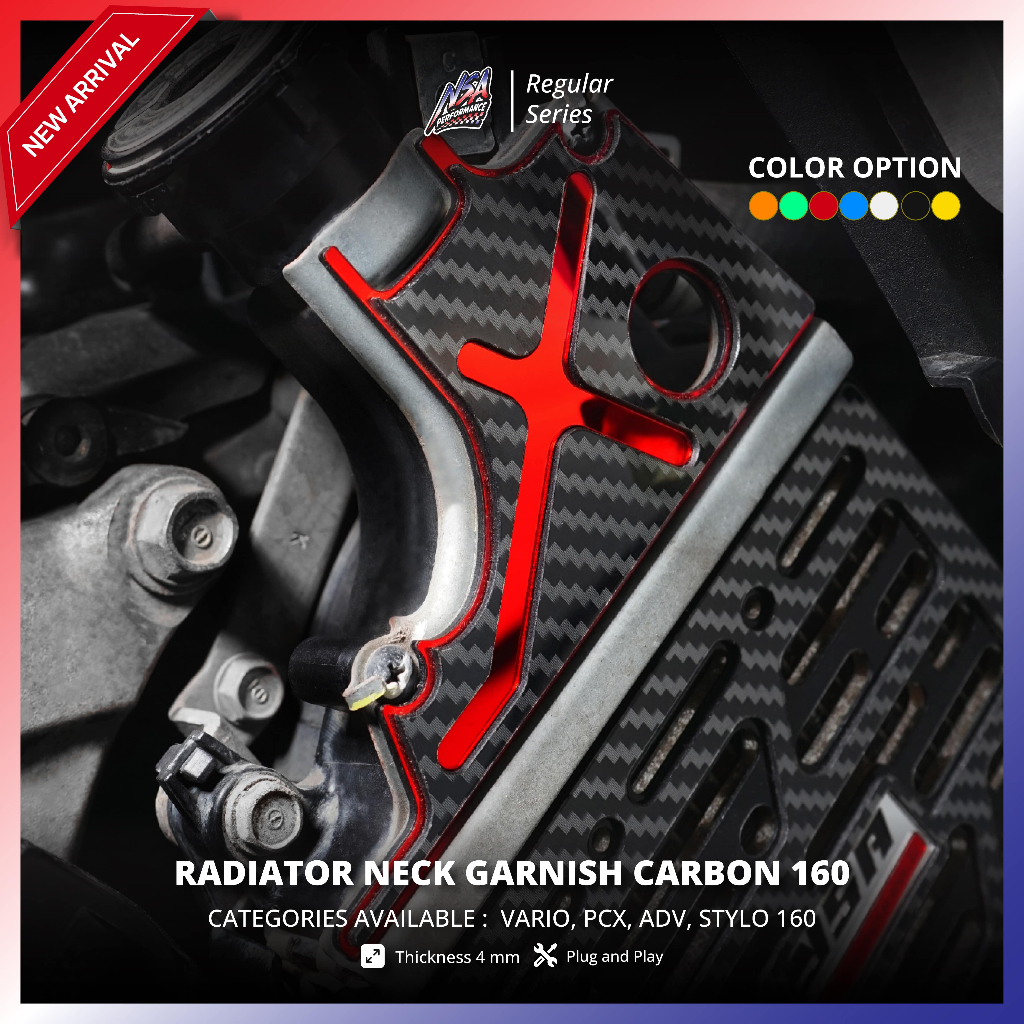 GARNISH COVER NECK CARBON RADIATOR VARIO PCX ADV STYLO COVER PLAT ...