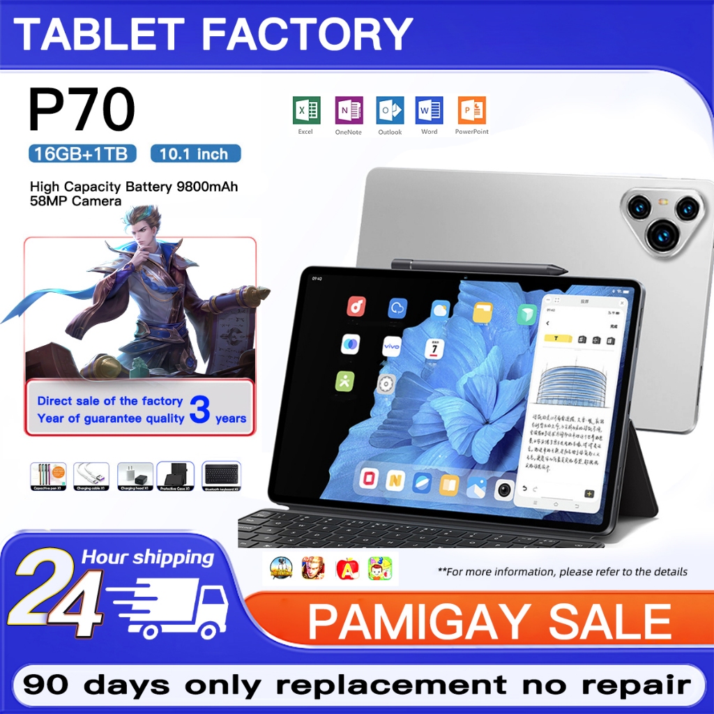 P70 Tablet 10.1'' tablet anak android 12GB RAM+512GB ROM Android Tablet ...