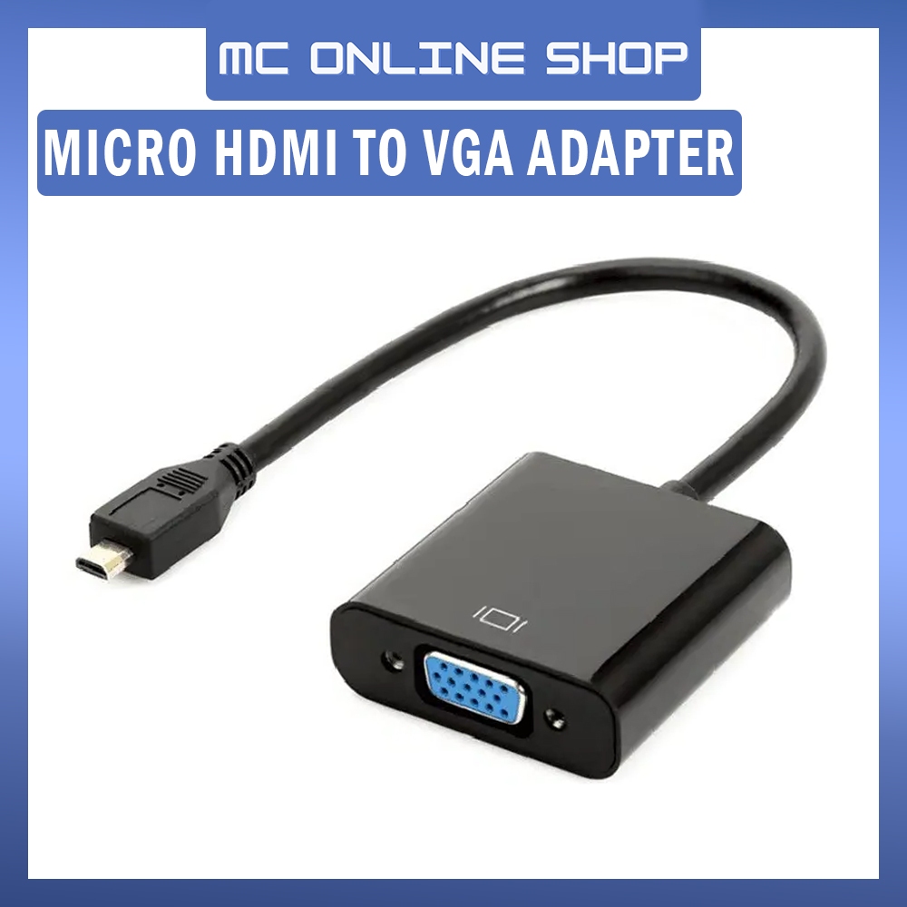Micro HDMI To VGA Adapter Converter Cable 1080p For PC Computer Laptop ...