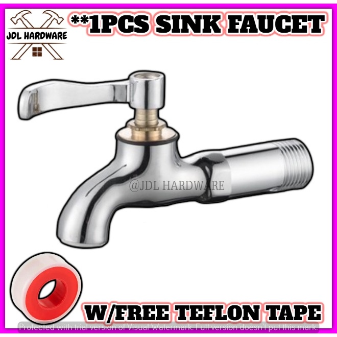 F-0401+1206 1PCS Stainless Sink Faucet Plain Type (1/2x2, 1/2x4, 1/2x6 ...