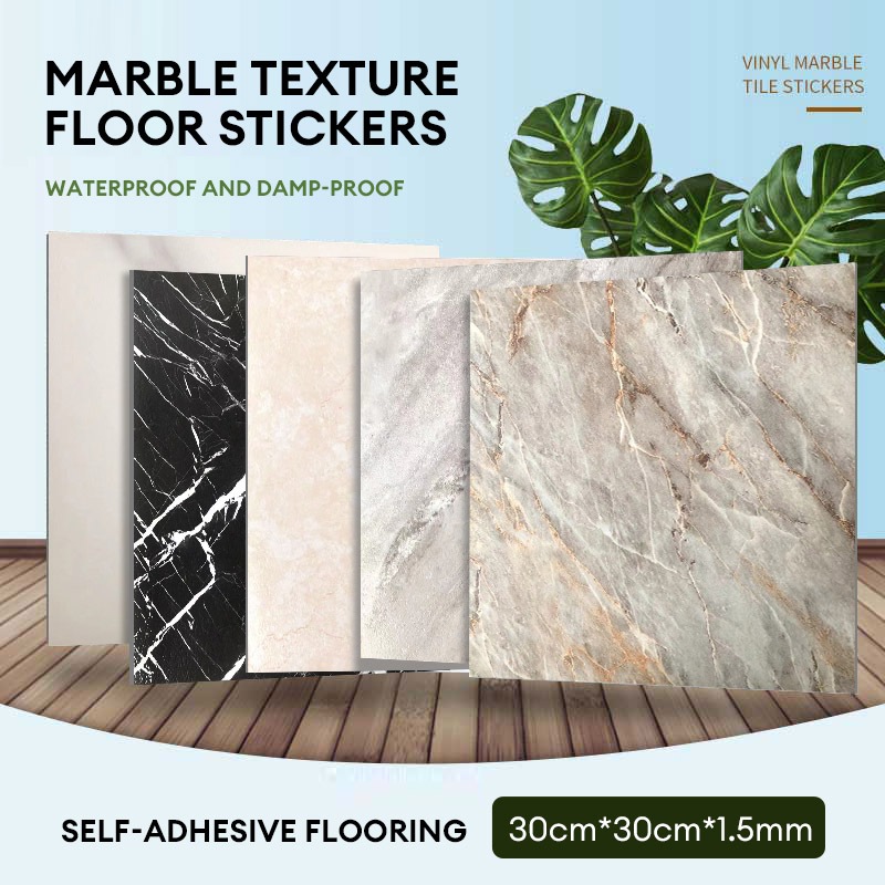 Vinyl Tile Marble Floor Stickers Self-adhesive, waterproof, wear ...