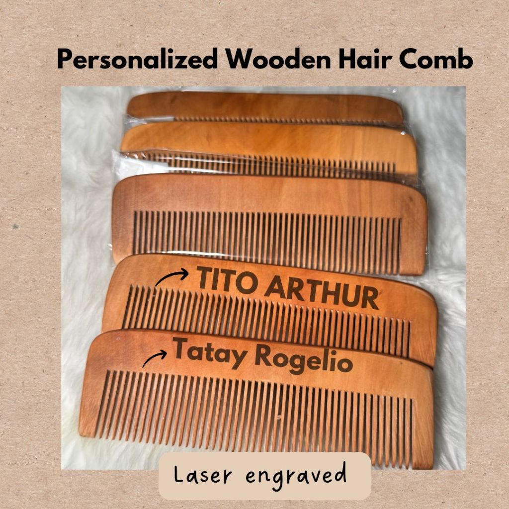 Personalized Wooden Hair comb with Custom Name Laser Engraved Souvenir ...