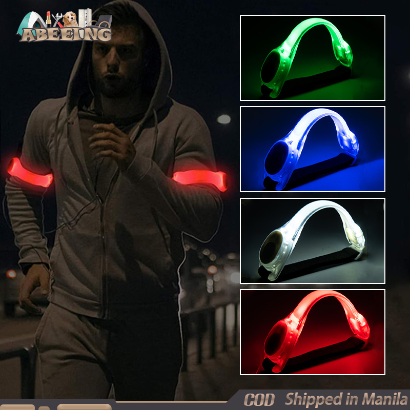 LED Arm Band Light Running Safety Bracelets Waterproof Reflective LED ...