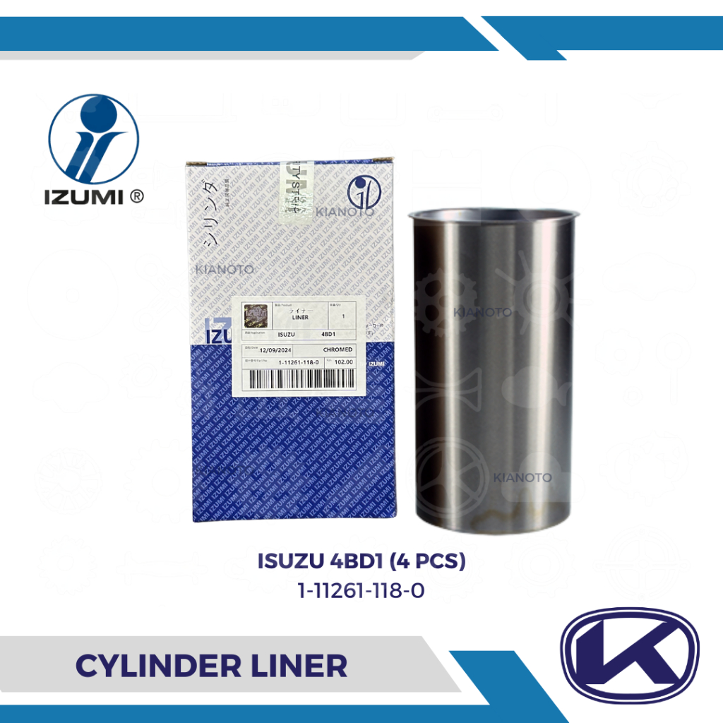IZUMI CYLINDER LINER JAPAN FOR ISUZU 4BD1 1-11261-118-0 4 PCS/SET STANDARD SIZE FINISHED ...