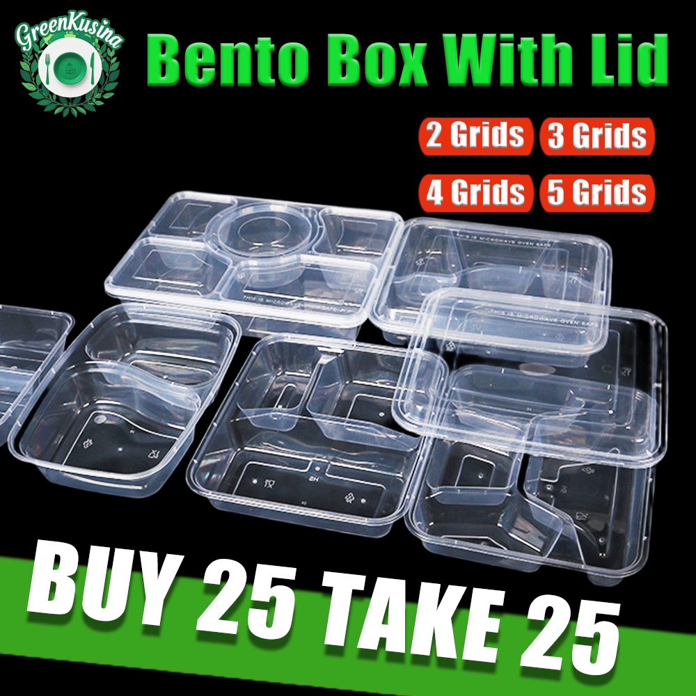 50pcs Bento Box Tray Bento Box With Lid Microwavable Food Box Cleak ...