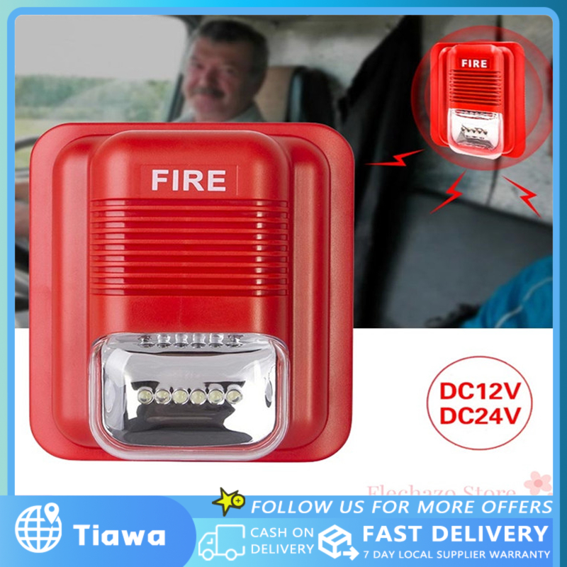 Sound & Light Fire Alarm Warning Strobe Horn Alert Safety System Sensor ...