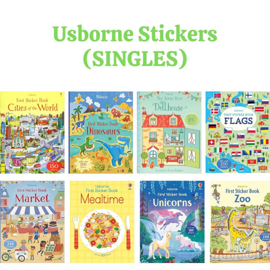 Usborne Sticker Books (SINGLES, brand new softcover, assorted stickers ...