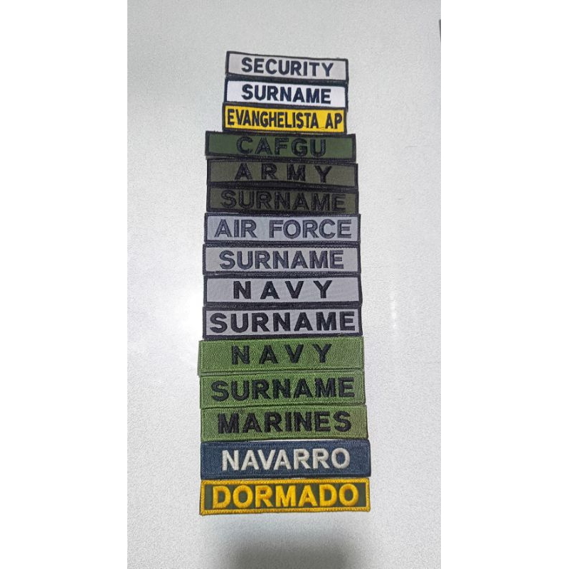 MADE TO ORDER NAME CLOTH (customized) EMBROIDERED PATCHES | Shopee ...