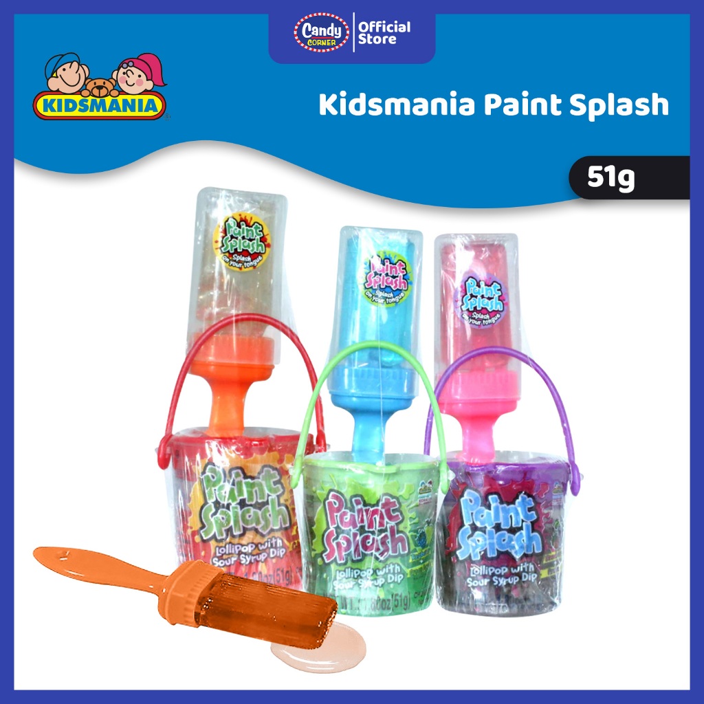 Candy Corner Paint Splash Lollipop with Sour Syrup Dip 51g | Shopee ...