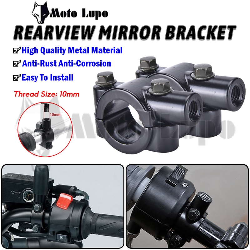 10mm 7/8" Motorcycle Rearview Mirror Mount Handlebar Holder Adapter ...