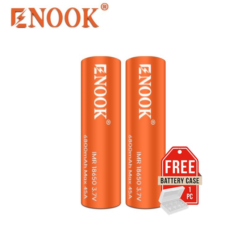 ENOOK Rechargeable Battery 18650 6800mAh 3.7V Flat 45A 100% Original ...