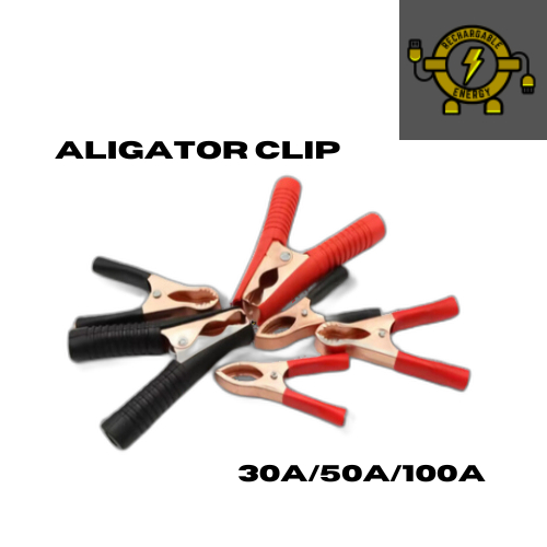 30A/50A/100A Electric Battery Clips Alligator Clamps Heavy Duty Copper ...