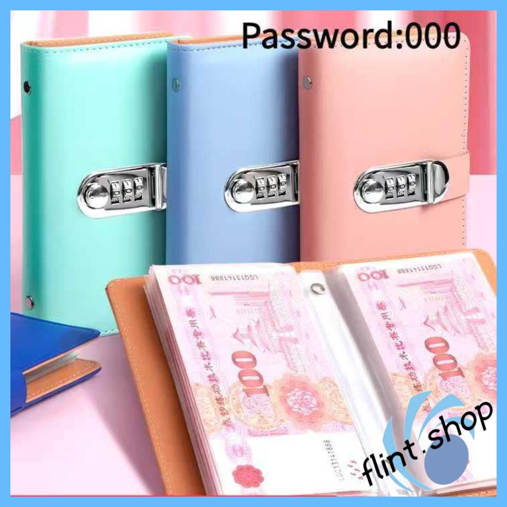 100 Envelopes Money Savings Notebook with Password Lock Savings Binder ...
