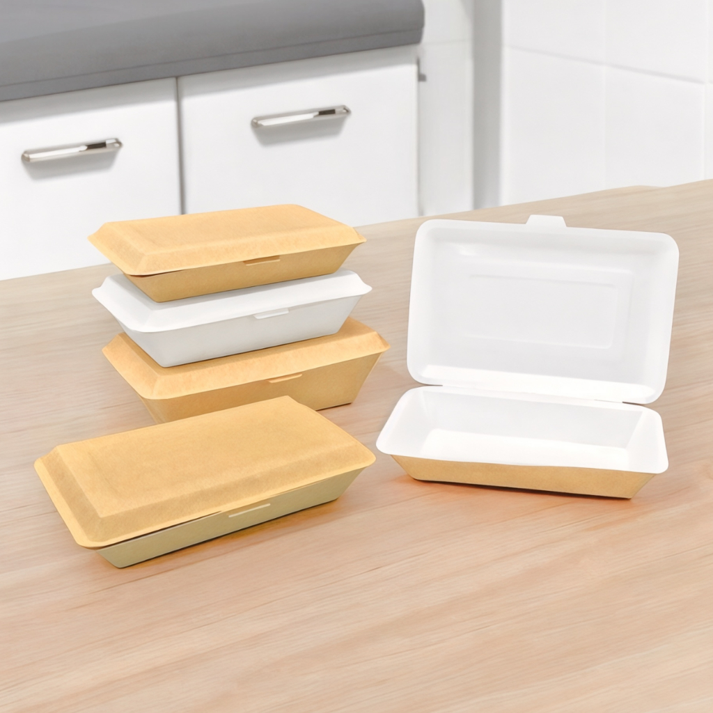 50pcs Paper Rice White/Kraft Spaghetti Rice Take Out Meal Box 280ml ...