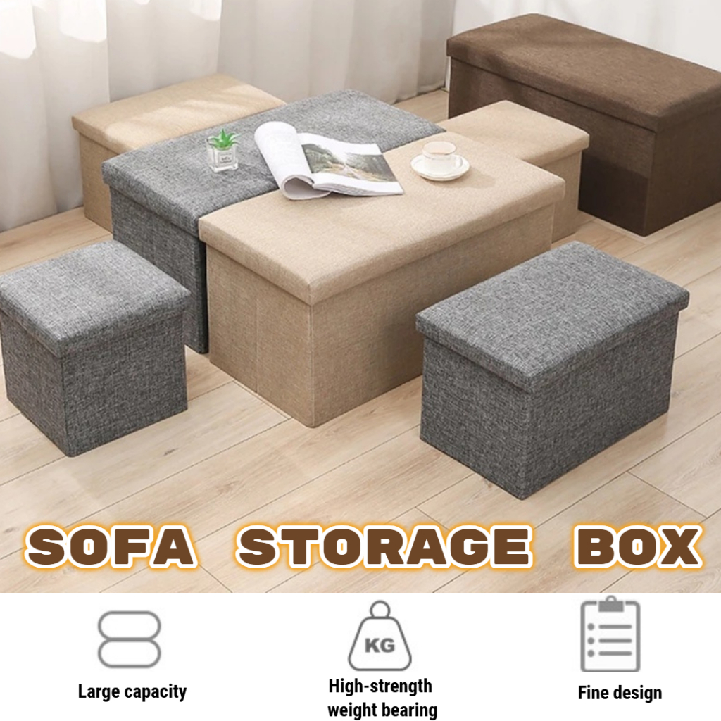 Sofa Storage Box Large capacity Foldable Multi-function Fabric Storage ...