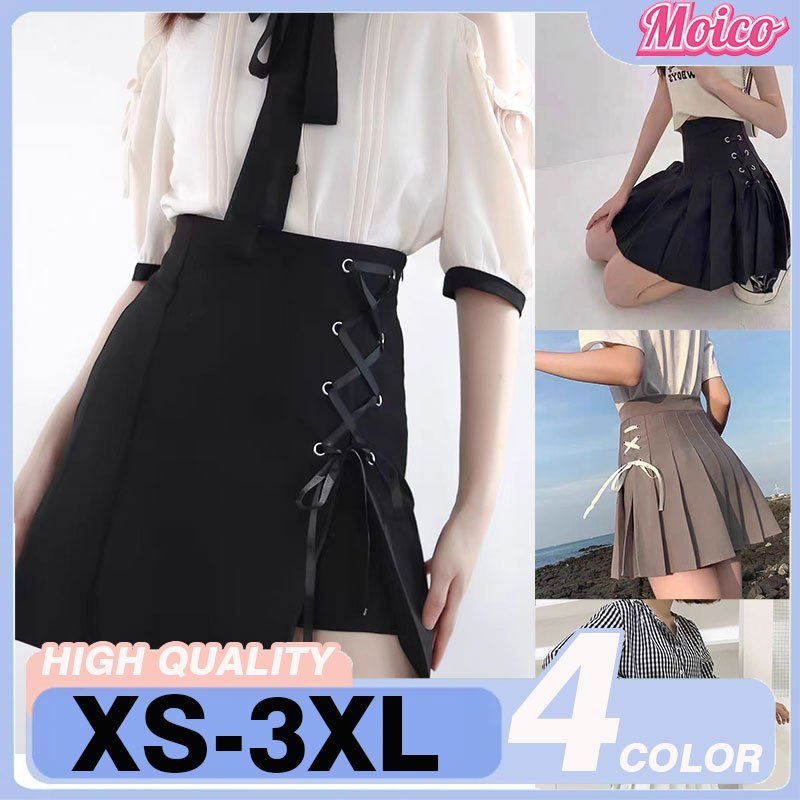 MOICO 4Color New Korean JK Skirt Sexy A-line Pleated Fan Student Tennis Skirt Size XS-3XL ...