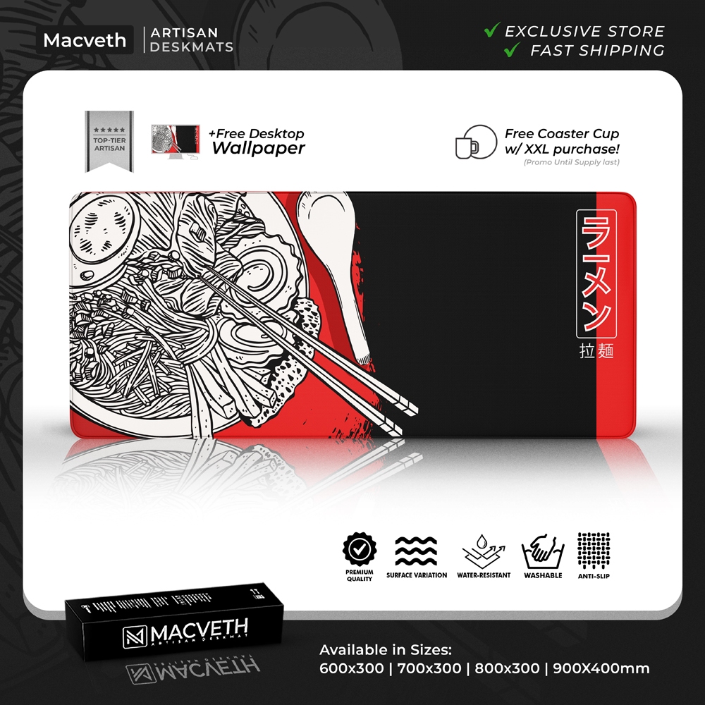 Macveth Mousepad | Japanese Ramen Deskmat | Extended Large Gaming Mouse ...