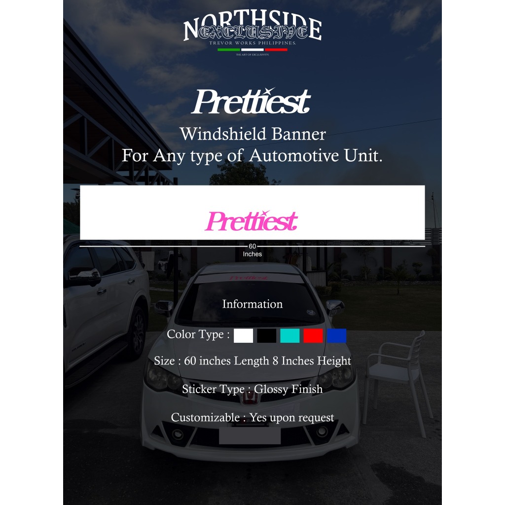 Prettiest Windshield Banner Sticker for Automobiles , Available for any ...