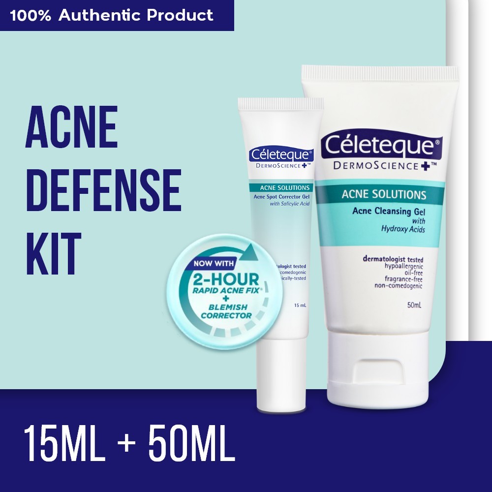 Celeteque Acne Defense Kit (Acne Solutions Cleansing Gel 50ml + Spot ...