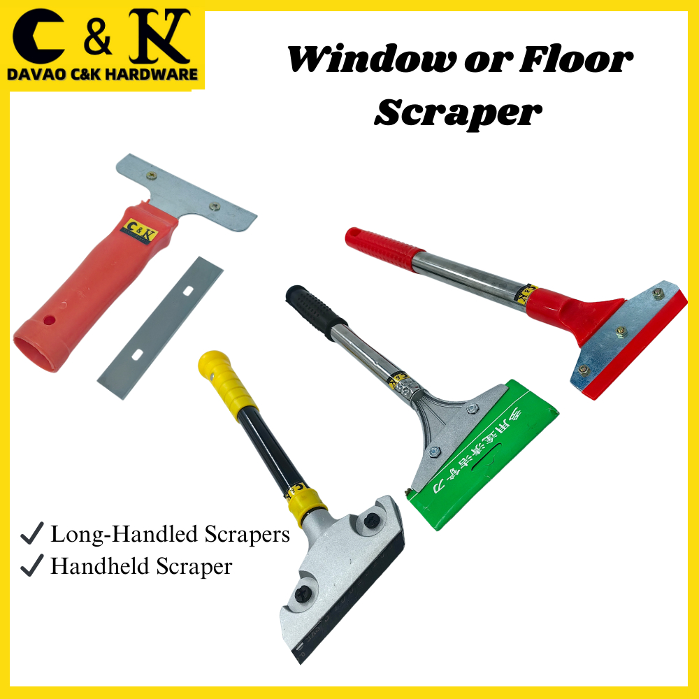 [CK15-13] Window and Floor Scraper Set - Long-Handled and Handheld ...