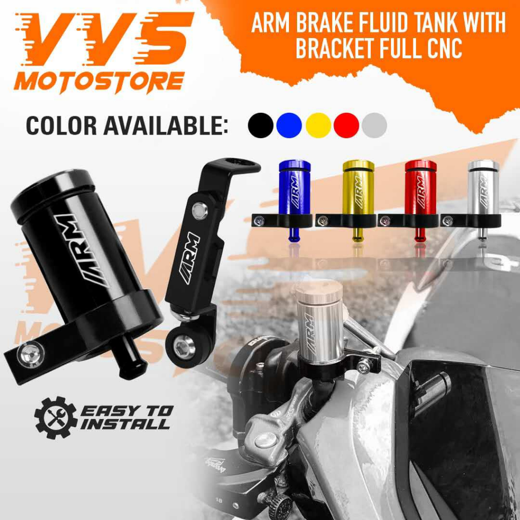 ARM Aluminum Cylindrical Brake Fluid Tank With Bracket Set CNC ...