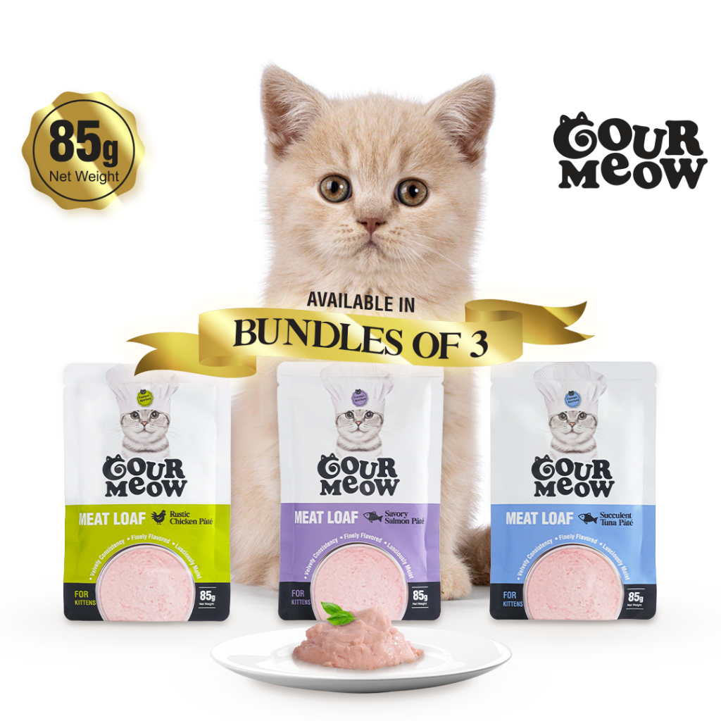GourMeow Pate Kitten Wet Food Pouch Chicken Salmon Tuna 85g Small Bundles Collection | Shopee ...