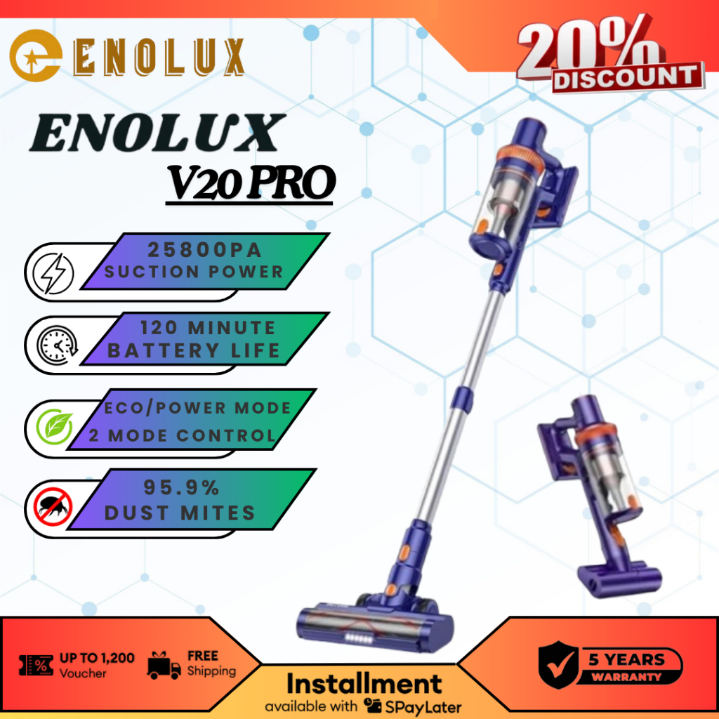 Enolux Vacuum V10/V20/V30/V50 PRO Wireless Cleaner Free Dust Mite ...