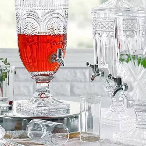 Tower beer dispenser-European retro glass jugs with faucet hotel home ...