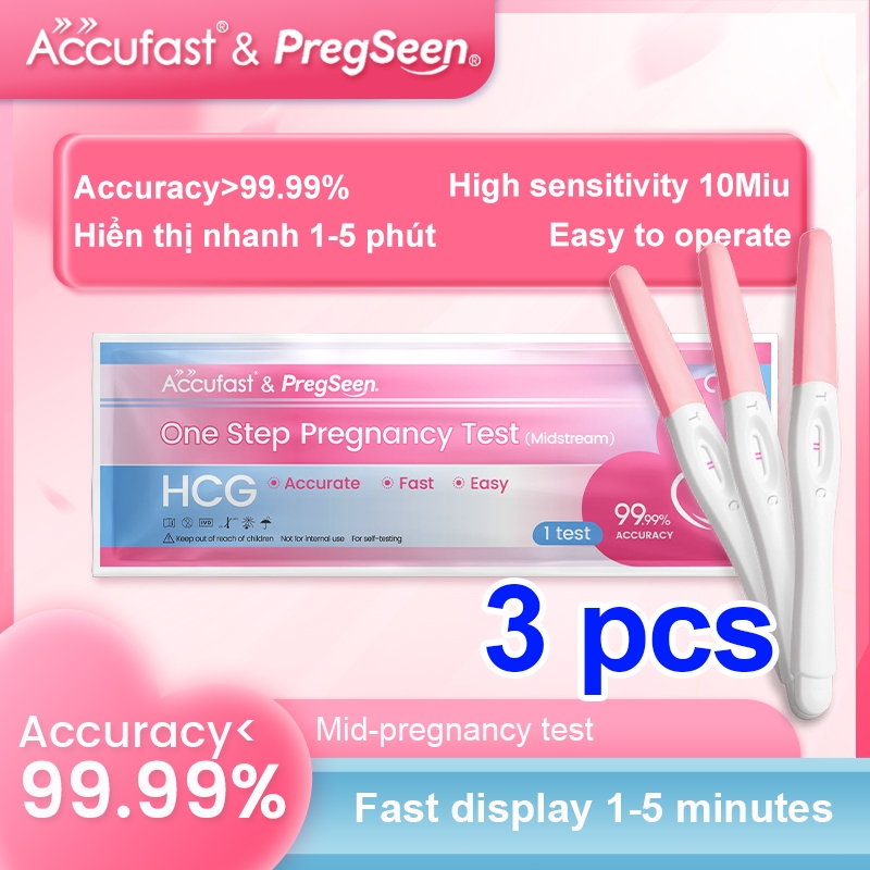 3 Pcs ACCUFAST One Step Pregnancy Test Kit 99.99% Accuracy Midstream ...