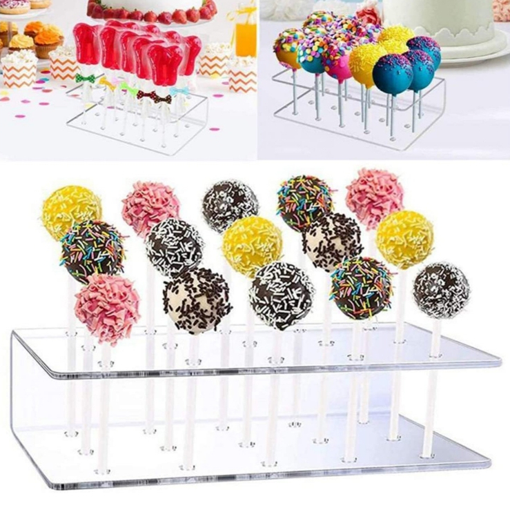15 Hole Transparent Lollipop Display Stand Acrylic Holder Wedding ...