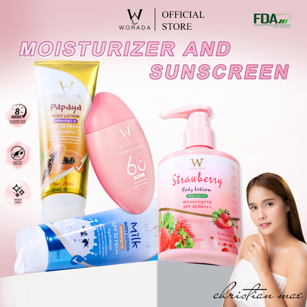 WORADA Sunscreen SPF60 Sunblock Whitening Cream And Whitening Lotion ...