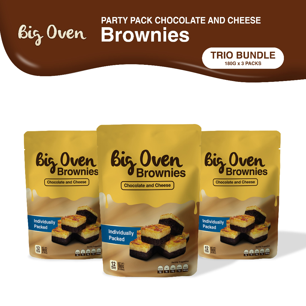 Big Oven Party Pack Chocolate and Cheese Brownies 180g TRIO BUNDLE ...