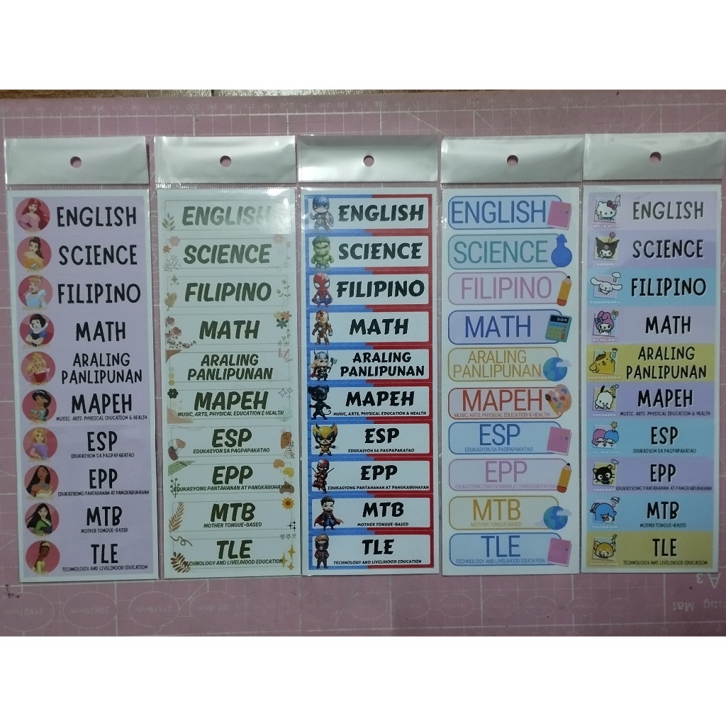 Subject Sticker - 10 subjects UNCUT | Shopee Philippines